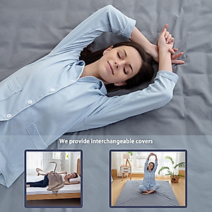 AROW Japanese Futon Mattress, 100% Cotton Floor Mattress Pad, Folding Roll Up Bed Topper Mat Lounger and Travel (White, King)