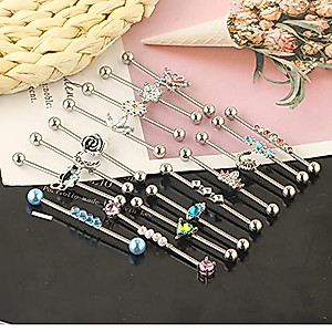 TIANCI FBYJS 14G Stainless Steel Industrial Barbell Earring Cartilage Body Piercing Jewelry 38mm 1&1/2 Inch Industrial Piercing Bar…