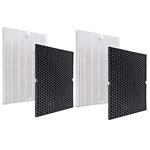 Flintar 116130 True HEPA Replacement Filter H, Compatible with Winix 5500-2 Air Purifier, Premium H13 Grade True HEPA and Washable Advanced Carbon Filter, Part # 116130, H Filter, 2-Pack