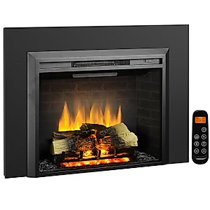 LegendFlame Carl 30 Inches with Trim Kit, Electric Fireplace Insert, Fireplace Heater 750/1500W, Fire Crackling Sound, Adjustable Flame Speed, Remote Control, Black…