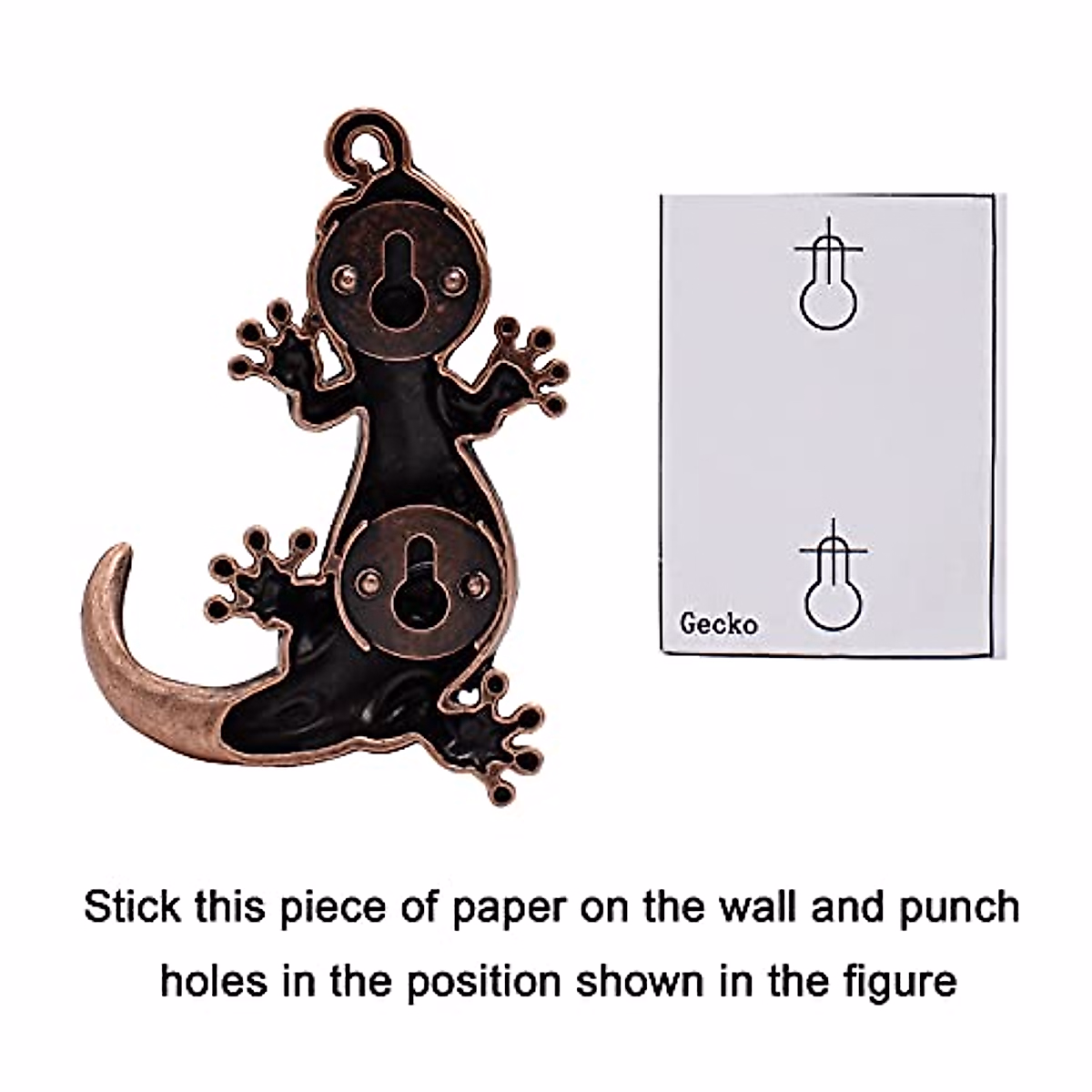 ALIWINER Gecko Single Hooks, Key Holder Towel Hanger,Decorative Wall Hooks for Hanging,Set of 3