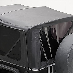 Smittybilt Replacement Soft Top with Tinted Windows and No Upper Doors (Black Diamond) - 9075235