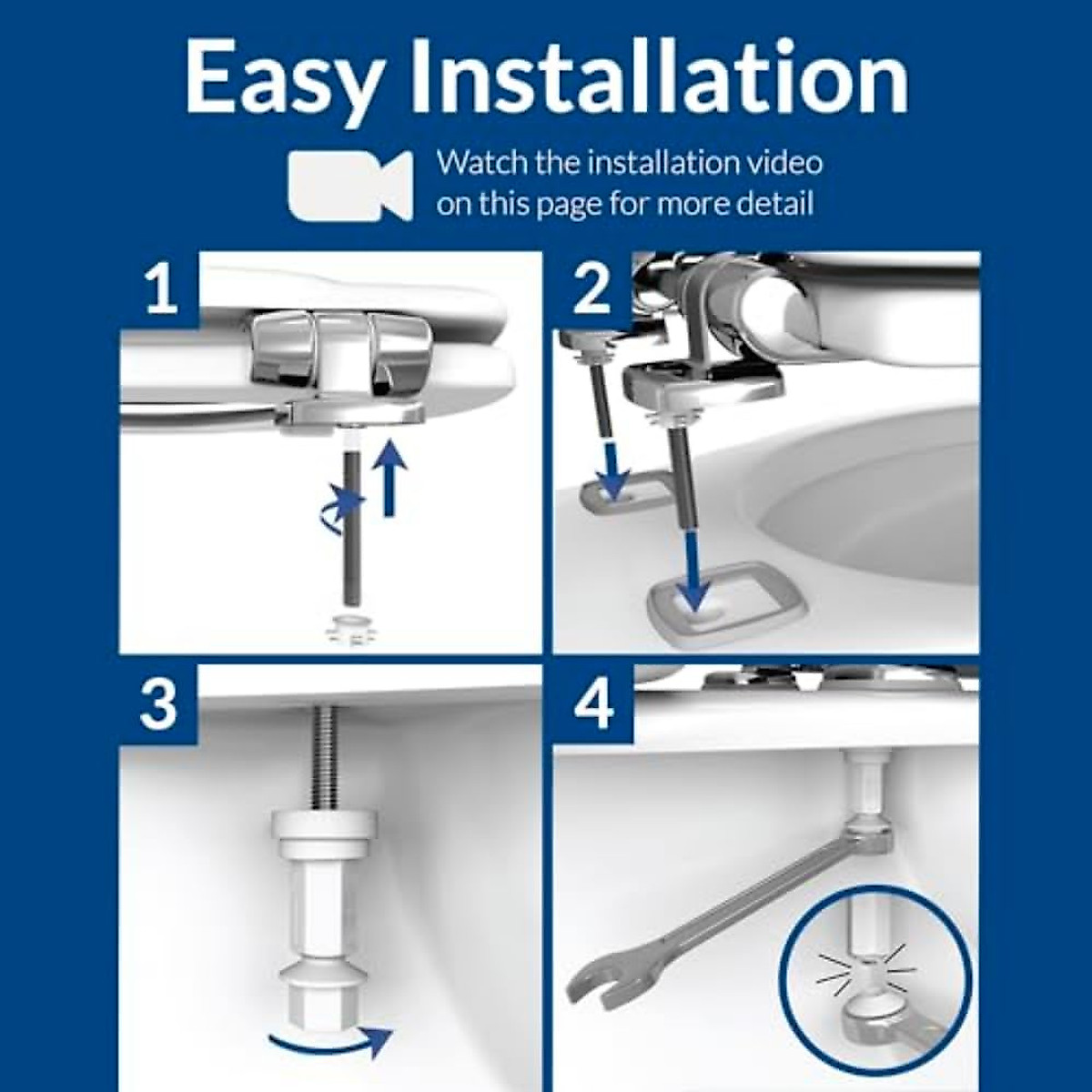Bemis 19170CSLA 000 Alesio Toilet Seat with Chrome Hinges will Slow Close, Never Loosen and Provide the Perfect Fit, ELONGATED, High Density Enameled Wood, White