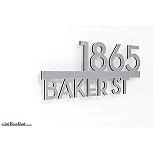 Modern House Numbers - Street Address - Gray with Black Acrylic - Contemporary Home Address - Underline Sign Plaque - Door Number - Apartment - Hotel Room