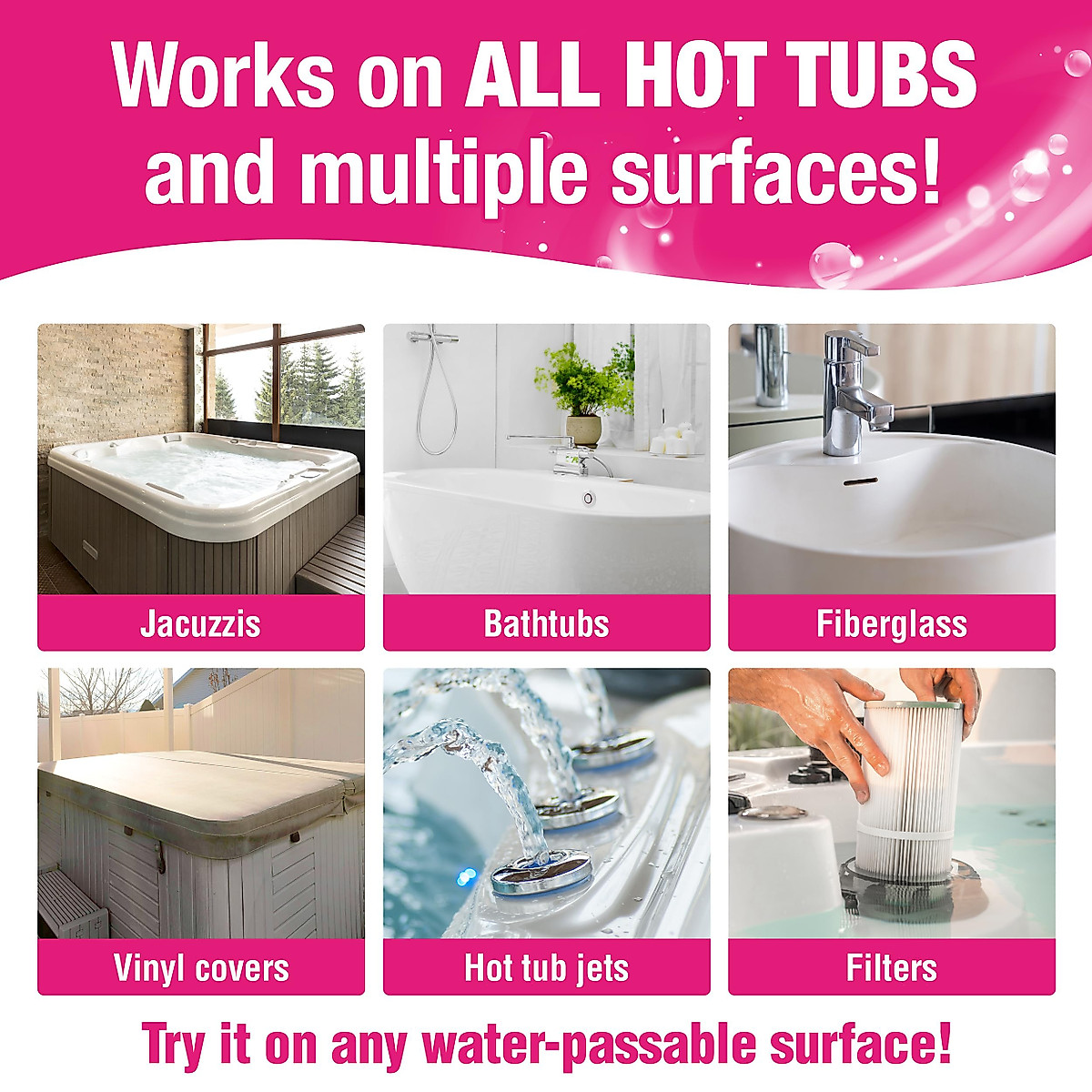 Quick N Brite Heavy Duty Hot Tub Cleaner Kit - Non-abrasive Cleaning Gel with Sponge and Cloth, 16 oz. (Packaging May Vary)