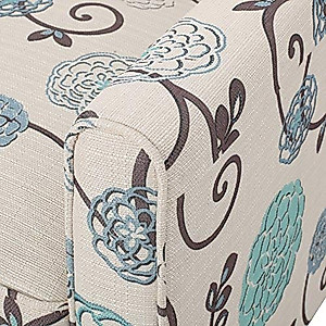 Great Deal Furniture Dufour White and Blue Floral Fabric Recliner