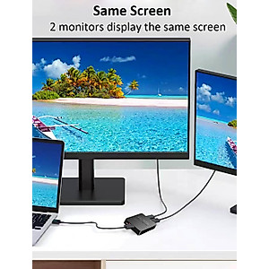 HDMI Splitter 1 in 2 Out, 4K HD Hdmi Screen Splitter Switcher 1 Female to 2 Female 1080P Audio Video Output, for TV, Monitors, Projector, Laptop, Computer, with HDMI/USB Cable [ Not Extend]