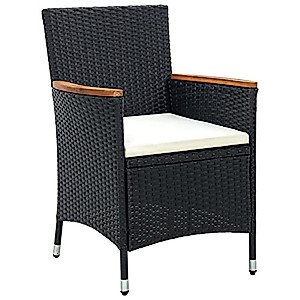 Camerina 9 Piece Patio Dining Set with Cushions Outdoor Table and Chairs Patio Dining Sets Outdoor Patio Table and Chairs Black