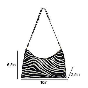 Women's Zebra Print Tote Shoulder Bag Leather Top Handle Purse Travel Handbag Clutch Wallet