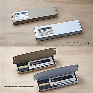 HERMIT TOOLS Cabinet Scraper Burnisher with 4 Piece Multi-Shaped Scraper Set 2 Rectangle 1 Curved (Convex and Concave) and 1 Gooseneck Scraper