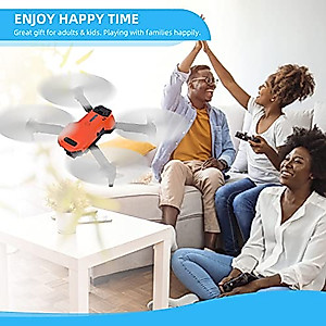 FDWYTY Drones for kids, Mini Drone with 1080P HD FPV Dual Camera with Altitude Hold, Headless Mode, 3D Flips, One Key Take Off/Landing, Speed Adjustment, 2 Modular Batteries - 22 Mins Flight Time, Orange