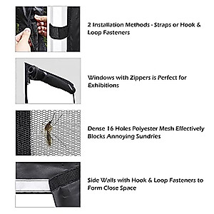 Instahibit Pop Up Canopy Half Mesh Sidewall with Window for 15x10' Outdoor Camping Fishing Party Tent,4pcs Sidewall Only