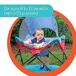 Summer Infant Pop 'N Jump SE Portable Baby Activity Center, Indoor Outdoor Use, Lightweight, Carrying Bag, Canopy, 6-12 months (Sweets)