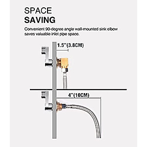 2 PCS B-0230-K Wall Mount Faucet Installation Kit - for T&S B-0230 Style 1/2‘’ NPT Faucets Replacement Include 2 PCS 1/2" NPT Short Elbows, Nipples, Lock Nuts, Washers - Brass