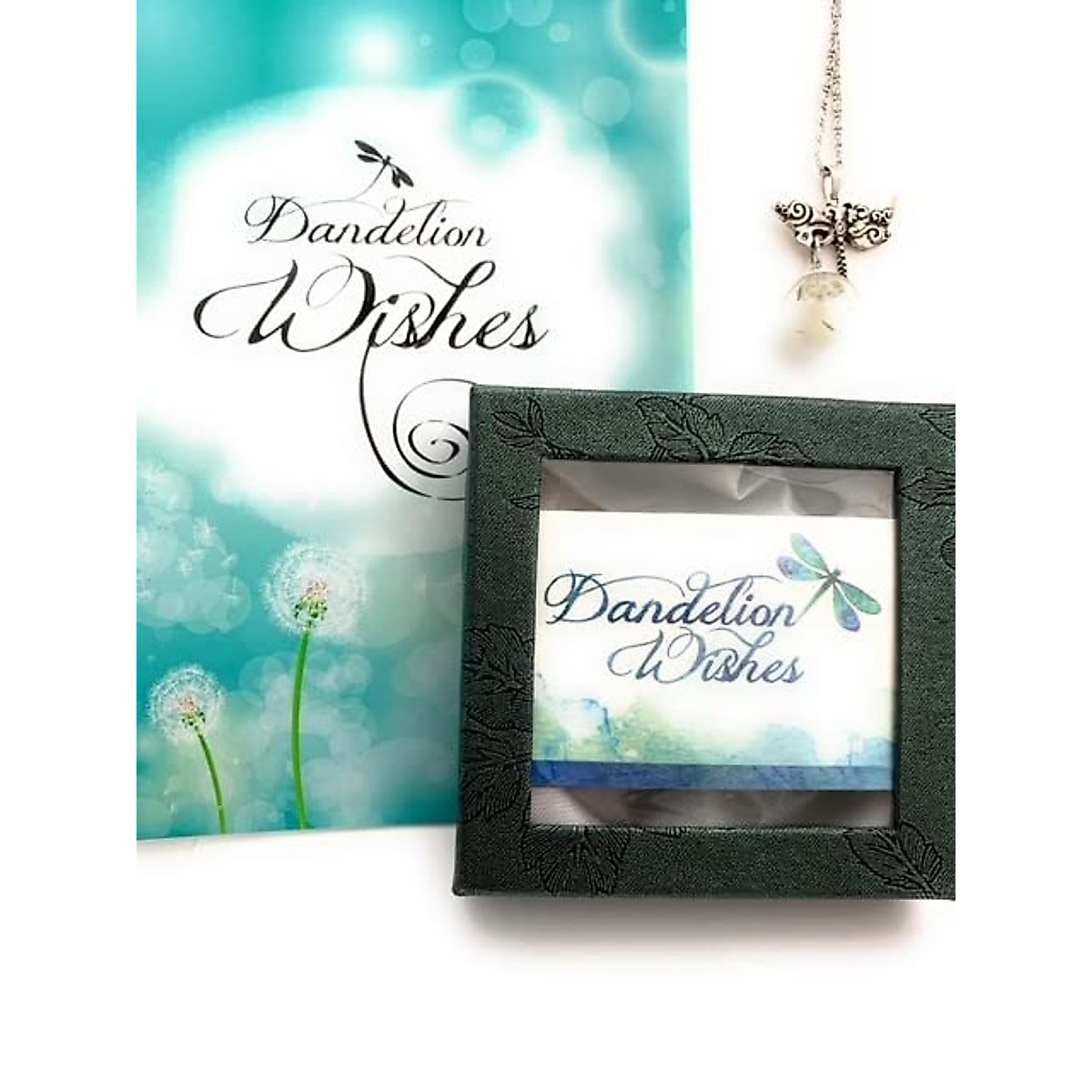 Smiling Wisdom - A Dandelion Wish of Joy Greeting Card and Real Seeds Gift Set - Goodbye, Birthday, Retirement, Journey, Graduation - Women - Dragonfly Dandelion Dangle