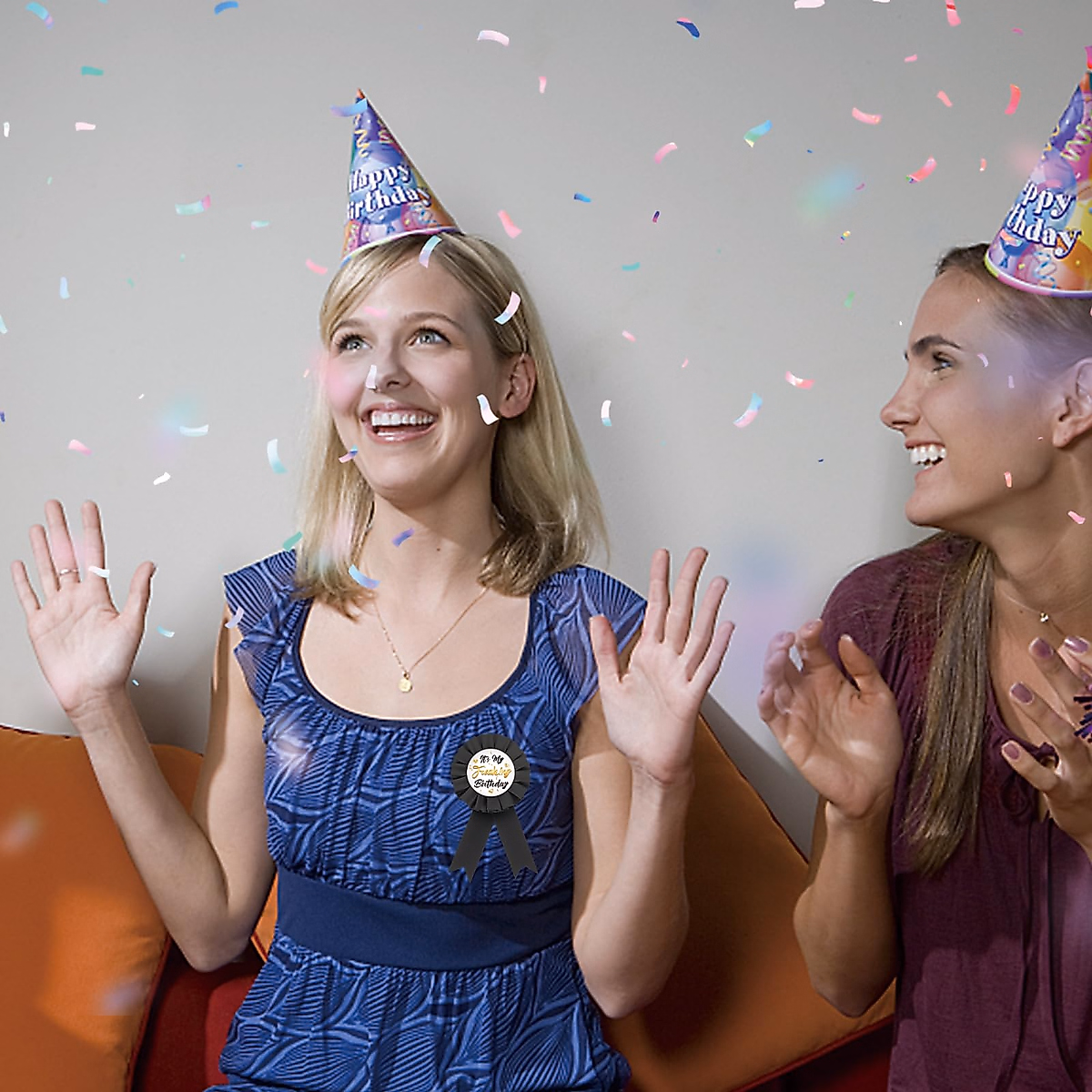 It's My Freaking Birthday Tinplate Badge Pin, Black Rosette Happy Birthday Button Pin, Funny Birthday Badge Pin for Men/Women, Black Brooch Buttons for 18th/21st/30th Birthday Party Supplies