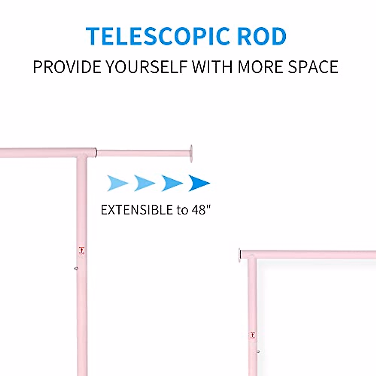 Fishat Pink Double Rod Garment Rack & Simple Garment Rack