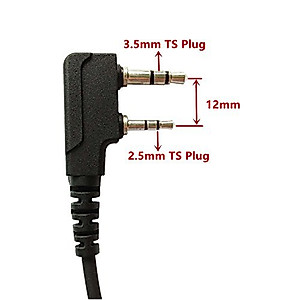 KS K-STORM Surveillance Acoustic Tube Earpiece Headset with MIC Compatible with Kenwood Two Way Radio, PU Material, Black (Compatible Kenwood)