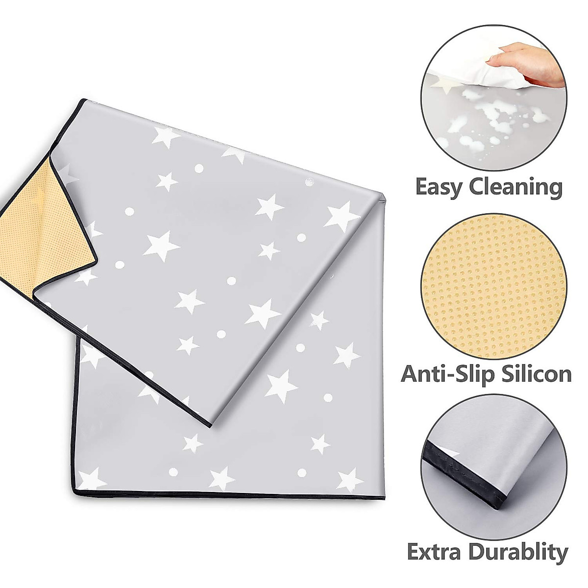 Washable Splat Mat for Under Highchairs, Waterproof Baby Spill Mat Anti-Slip Floor Splash Mat for Floor or Table, Arts,Crafts,Playtime