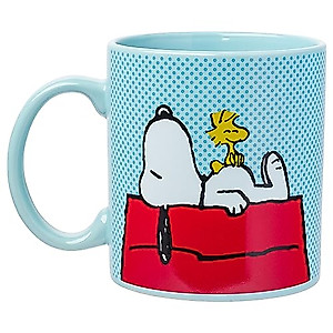 Silver Buffalo Peanuts Snoopy and Woodstock House Jumbo Ceramic Coffee Mug, 20 Ounce