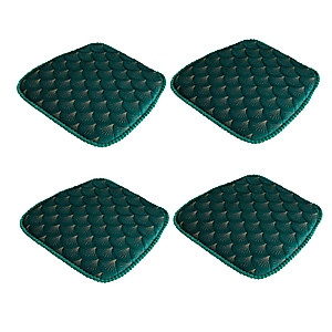 Set of 4 Non-Slip Kitchen Chair Cushions, Dining Chair Cushions and Dining Chair Cushions, 17x17 U Shaped Washable Pattern Seat Cushions with Laces, Cotton Linen Seat Cushion for Autumn and