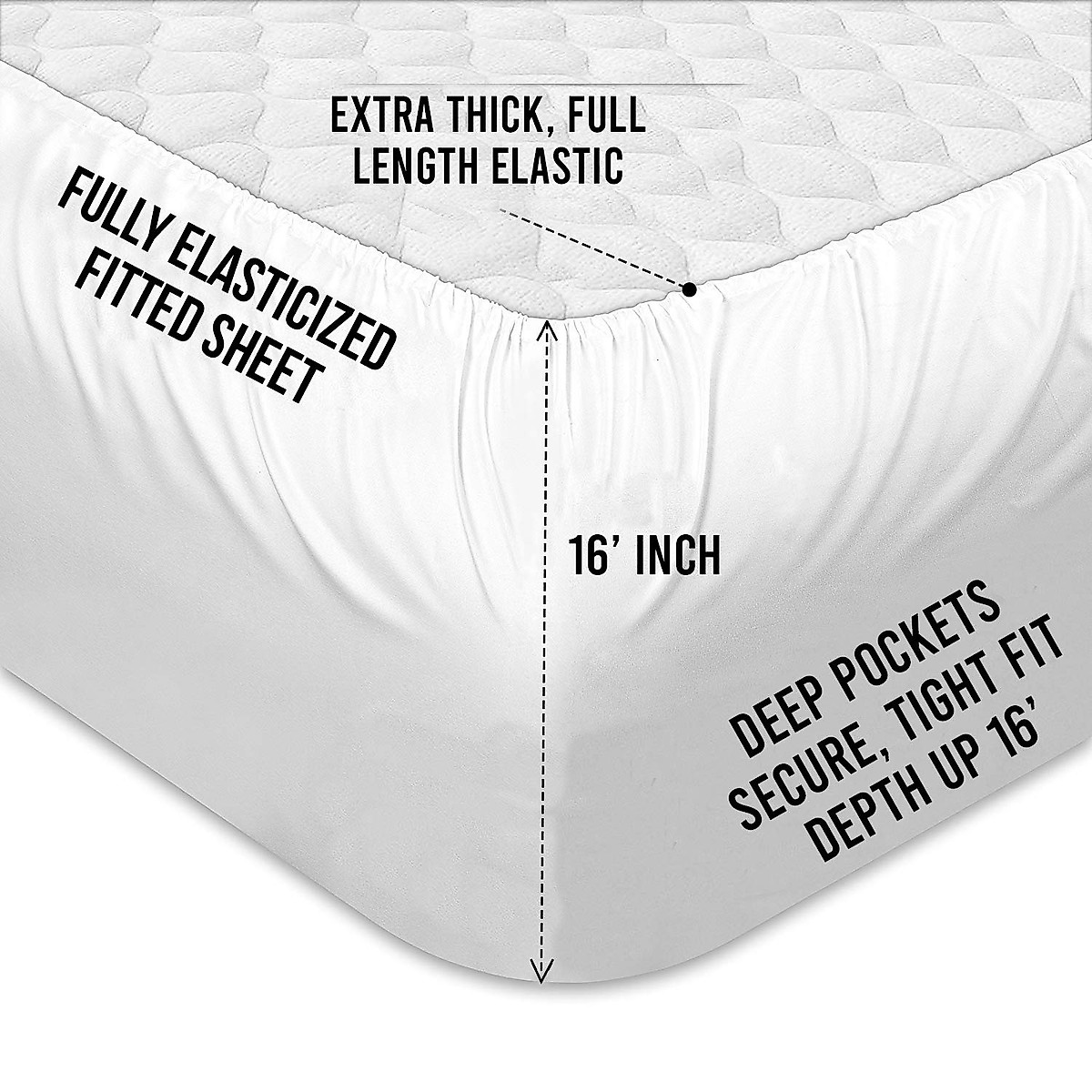 Kotton Culture Striped Cotton Sheets 4 Piece 100% Egyptian Cotton 600 Thread Count Soft Bedding Luxury Hotel Sheets with Deep Pocket Snug Fit Smooth Sateen Weave (White, King)