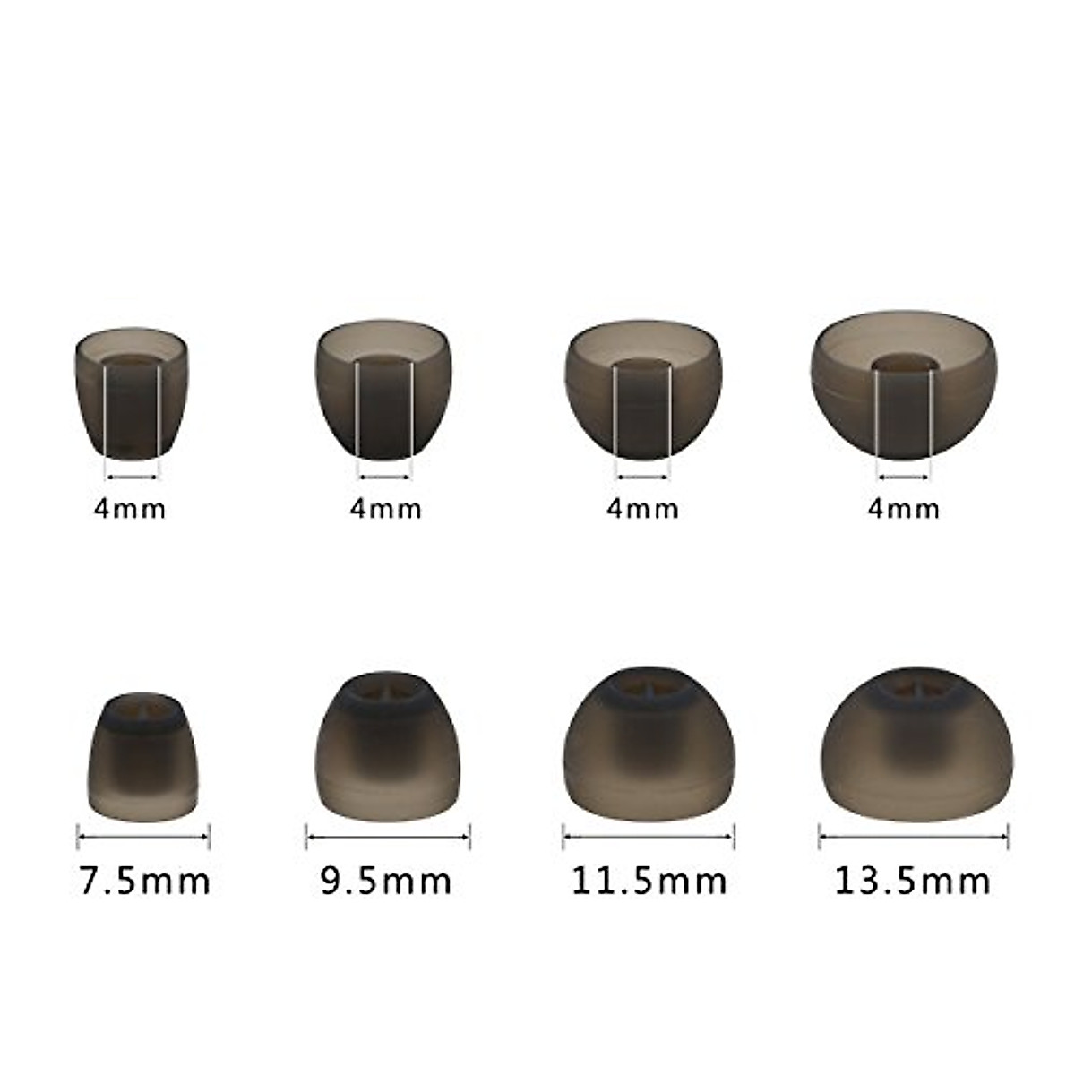 ALXCD Eartips Compatible with Sennheiser Momentum HD1 in-Ear Earbud, XS/S/M/L 4 Sizes 8 Pair Soft Silicone Replacement Ear Tips Adapters, Compatible with Sennheiser Earphone Momentum (8 Pairs)