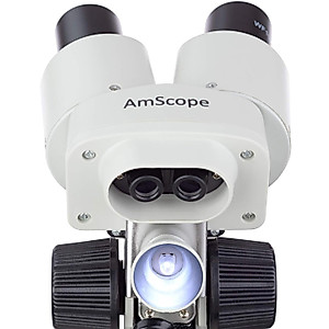 AmScope 10X-20X Kids Battery Powered Binocular Stereo Dissecting Microscope with LED Light