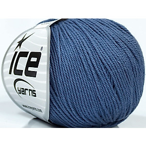 Lot of 8 Skeins Ice Yarns Baby Cotton (100% Giza Cotton) Yarn Oil Blue
