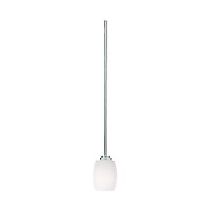 Kichler Eileen 8" 1 Light Mini Pendant with Satin Etched Cased Opal Glass in Brushed Nickel