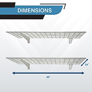 Hyloft 00630 48" x 24" Garage Wall Shelf Storage, White (Pack of 2)