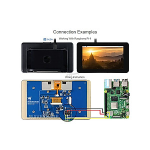 XYGStudy 7inch Capacitive Touch IPS Display Screen LCD for Raspberry Pi with Protection Case, DSI Interface Resolution 1024×600 Supports Raspberry Pi 4 Model B (7inch DSI LCD (C) (with case A))
