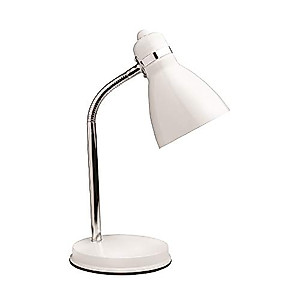 Newhouse Lighting NHDK-OX-WH Oxford Desk, Flexible Goose Neck Table Lamp with 40 Watt LED Bulb Included, White