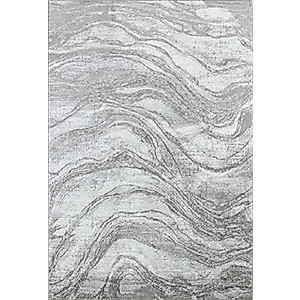 GLORY RUGS Modern Abstract Area Rug 2x3 Grey Faded Soft for Living Room Bedroom Home and Office