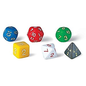 ETA hand2mind Polyhedral Dice, Set of 6