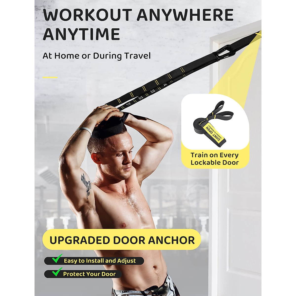 GHB Gymnastic Rings Wooden Gym Rings 1.25" Olympic Rings Adjustable Numbered Straps Pull Up Rings Sets for Workout Bodyweight Fitness Training