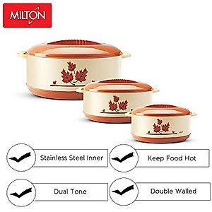 Milton Orchid Insulated Plastic Casserole Gift Set, 3-Pieces, Light Brown