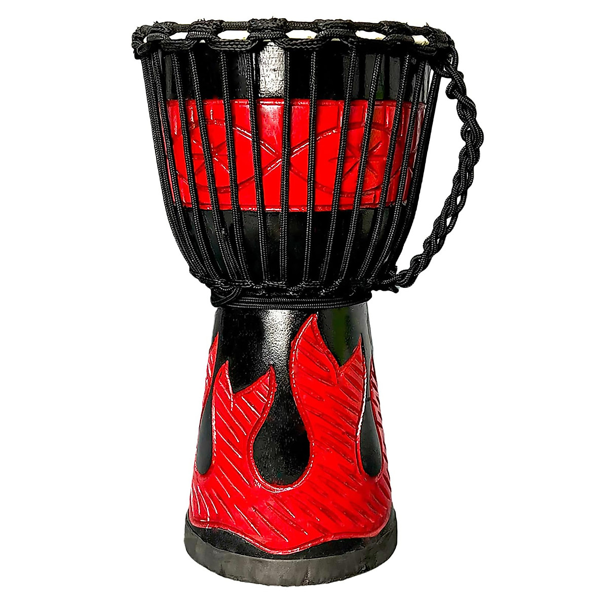 RUOSWTE Djembe Drum ，Djembe, Drum Circles Music Healing Instument，Professional West African Style, Mahogany, Hand Carved Goat Drum，Bongo Drum (8‘’) Black