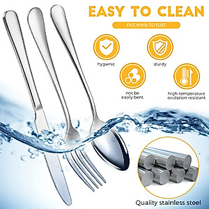 100 Pieces Silverware Set Stainless Steel Flatware Set for 20 Silver Flatware Sets Include Fork Knife Spoon Set, Mirror Finished, Dishwasher Safe