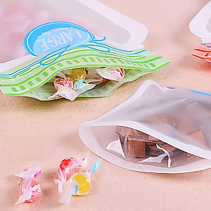 Enkrio 30 Pcs Mason Jar Zipper Bags Reusable Snack Bags Airtight Seal Bags for Kitchen Picnic (5S 10M 15L)