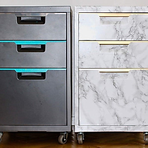 Boeoanay 16"x 400" Marble Wallpaper Granite Grey White Vinyl Film Self Adhesive Removable Peel and Stick Countertop Paper Decorative Furniture Cabinet Waterproof