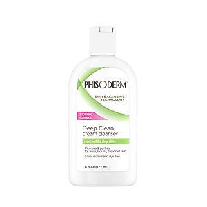 pHisoderm Deep Clean Cream Cleanser for Normal to Dry Skin, 6 fl oz Bottle (Pack of 6)