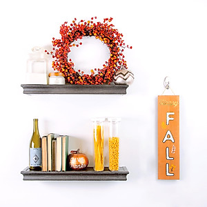 HIGH & MIGHTY 515606 Decorative 18" Floating Shelf Holds up to 15lbs, Easy Tool-Free Dry Wall Installation, Beveled, Retail Packaging, Espresso