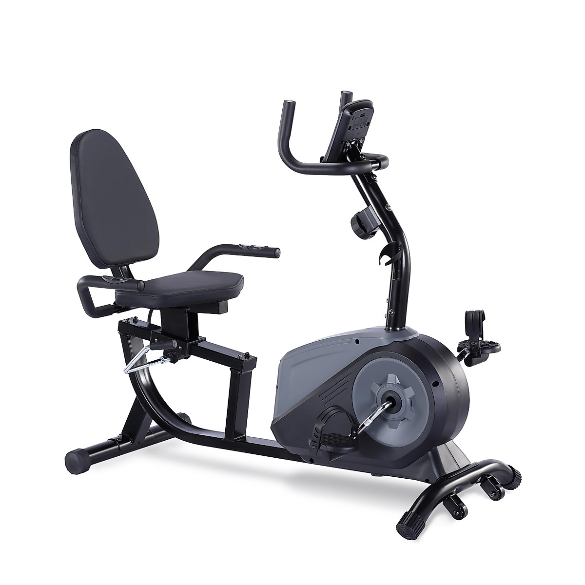 ECHANFIT Recumbent Exercise Bike with Optional Bluetooth Connectivity, 16 Levels Magnetic Resistance and Pulse Rate Monitor for Seniors, Indoor Stationary Bike for Home Use, 350 LB Weight Capacity