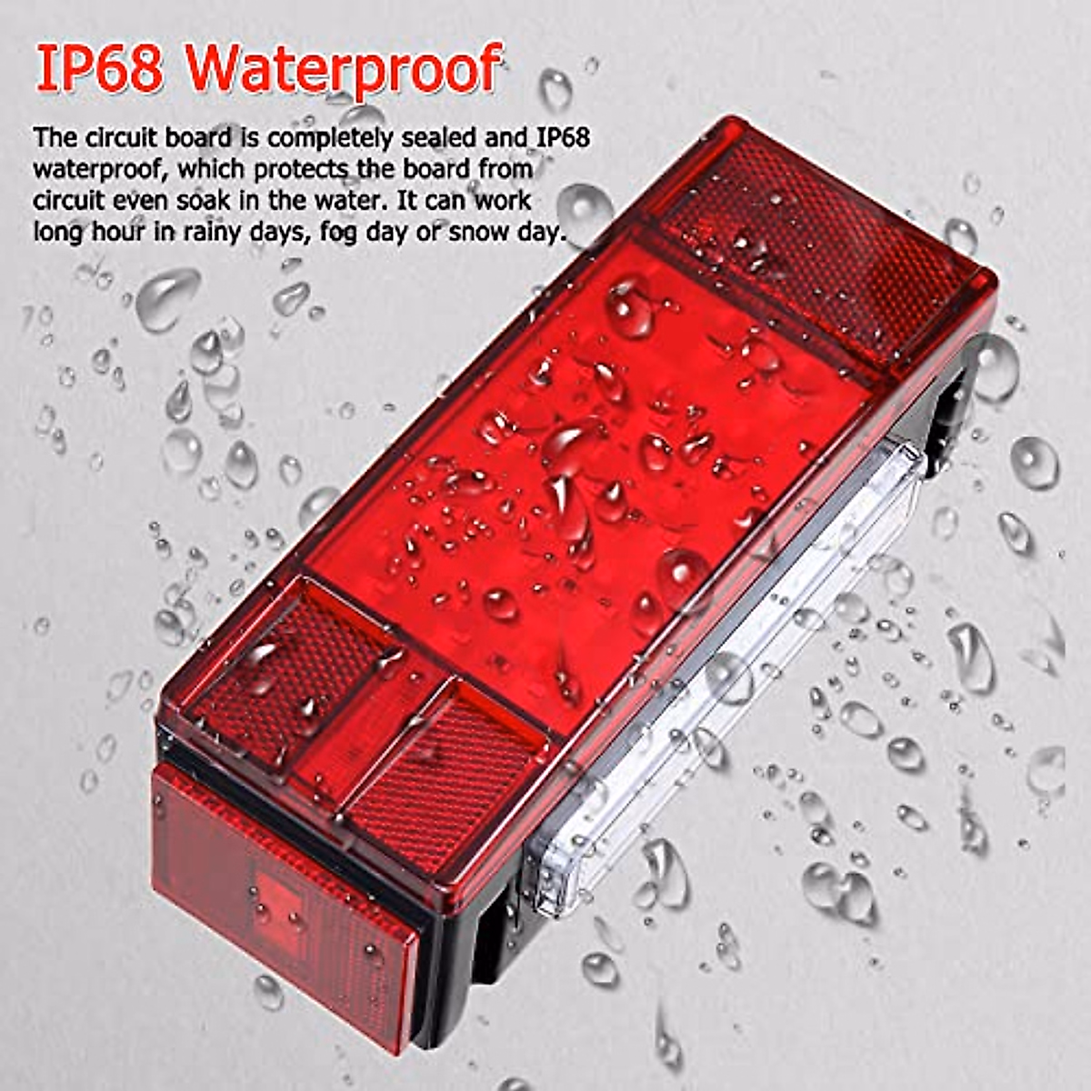 LIMICAR Boat Trailer Lights, Trailer Light Kit, LED Trailer Lights with 25ft Trailer Wiring Harness Kit, IP68 Trailer Lights for Truck Marine RV Camper Snowmobile Over 80" Inches