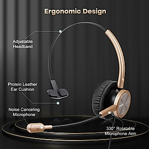 MAIRDI Phone Headset with RJ9 & 3.5mm Jacks for Call Center Office Deskphone Cell Phone PC Laptop, Landline Telephone Headset with Microphone Noise Canceling for Polycom Avaya Nortel