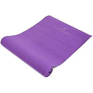 ProsourceFit Original Yoga Exercise Mat ¼” (6mm) Thick for Comfort and Stability with Carrying Straps, Non Slip –Multiple Colors