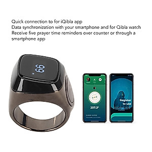 Rechargeable Finger Counters, Intelligent Electronic Finger Counter, Lap Counter Tally Clicker with 0.49in Screen, 22MM, Charging Case, for iOS for Android