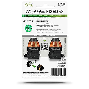 CYCL Wing Lights Fixed V3 - Turning Signals for Bicycle Turn Signals for E-Scooters 11.8x8x3.2cm
