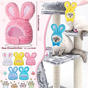 20 Pcs Easter Costume Set Bunny Ears Costume for Dogs Cats 10 Bunny Rabbit Hat with Ears Bunny Ears Pet Headband 10 Bowtie Collar Hats for Cats Small Dogs Costume Accessory